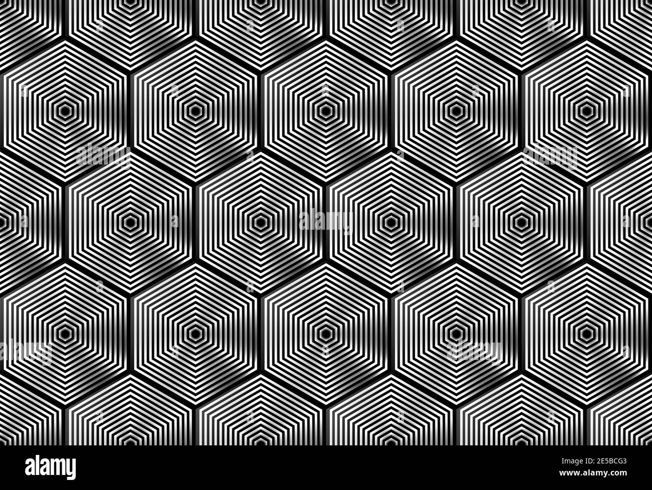 Abstract hexagonal background geometric grid seamless pattern Stock ...