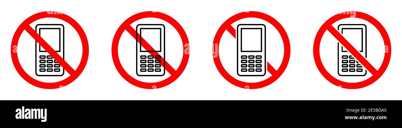 Stop phone sign. No phone. No phone sign isolated. Forbidden cell phone ...
