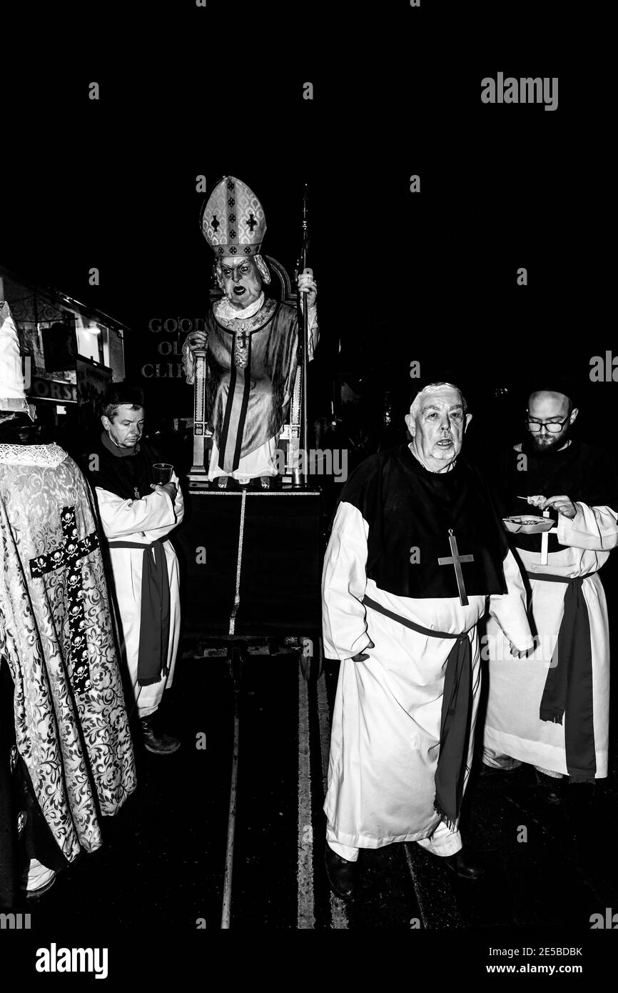 An Effigy Of The Pope Is Paraded Around The Town During Bonfire Night ...