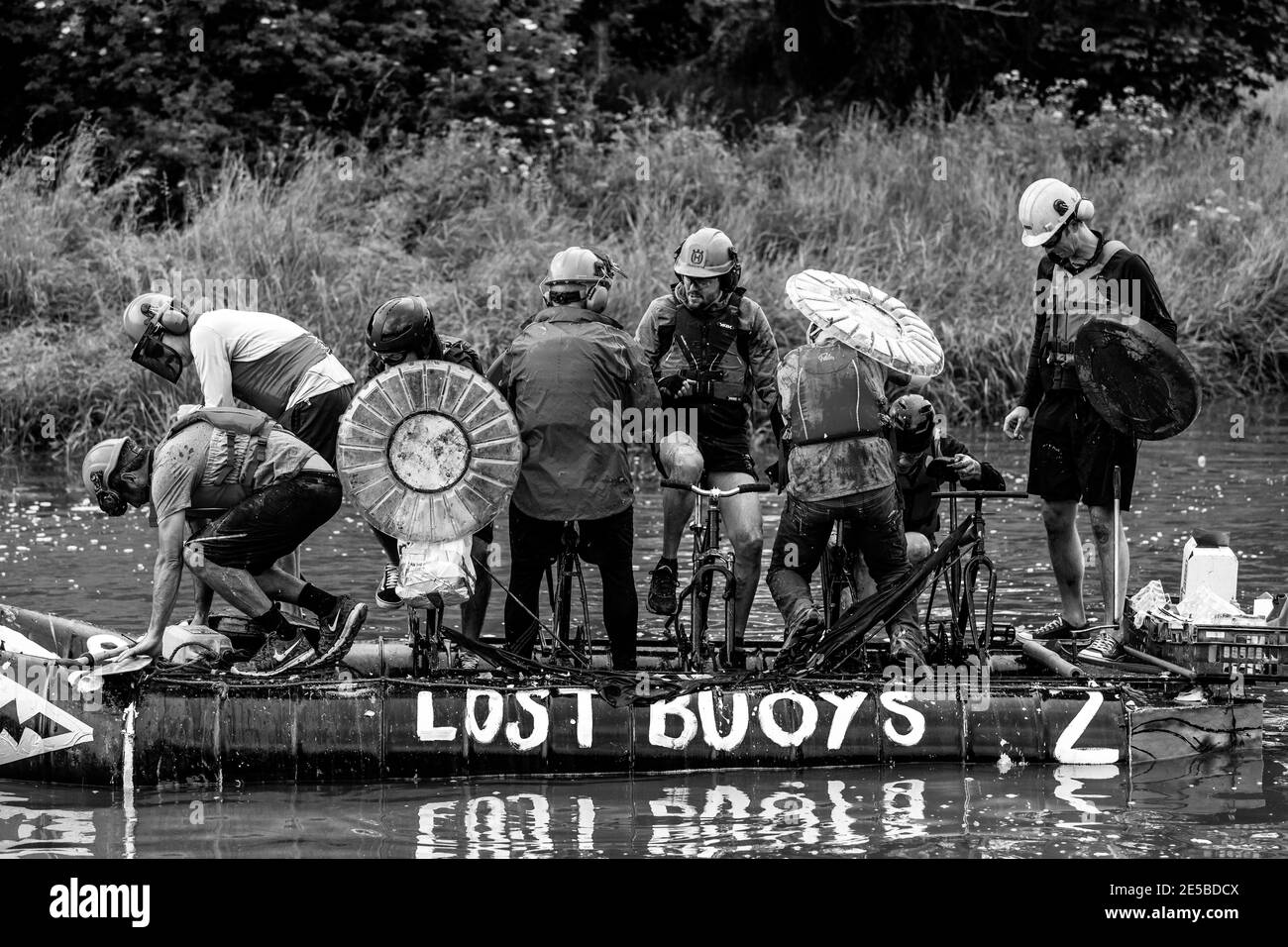 Men in rafts Black and White Stock Photos & Images - Alamy