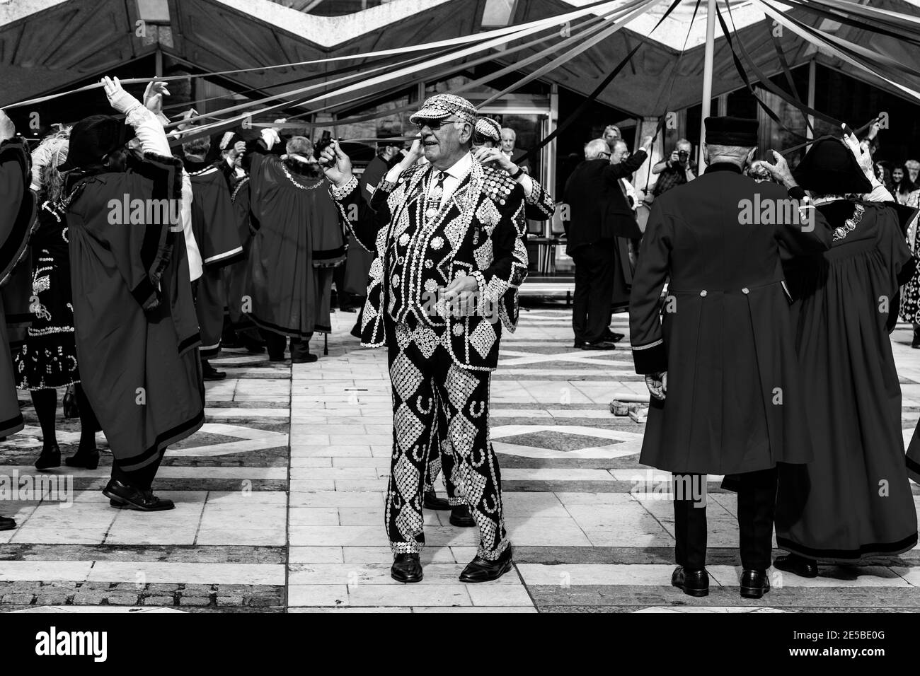 Traditional dance at harvest festival Black and White Stock Photos ...