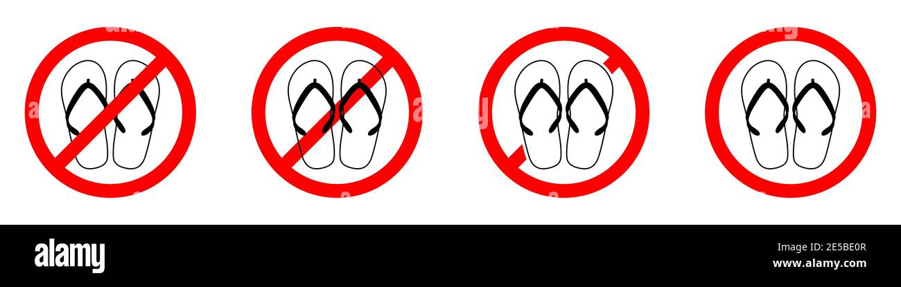 No sandals. No flip flops sign. No flippers sign. Flip flops not ...