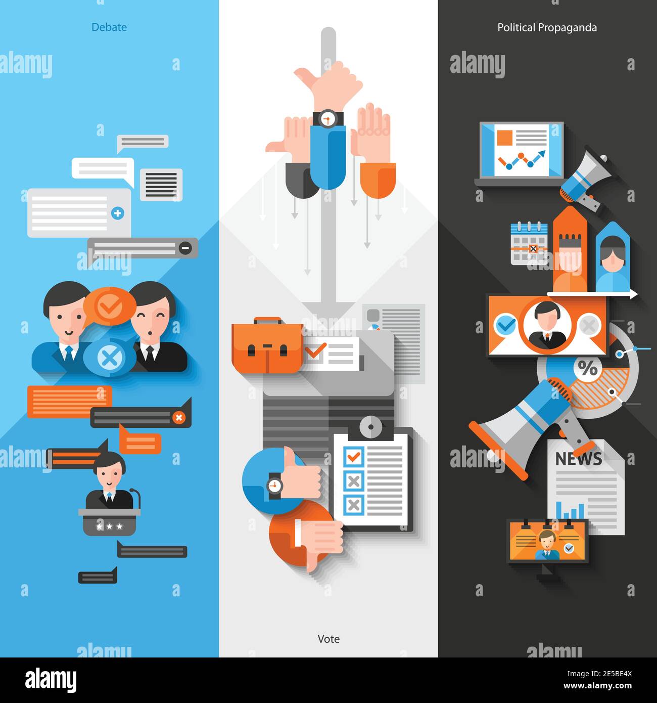 Vertical Banners for elections voting report and presentation or ...