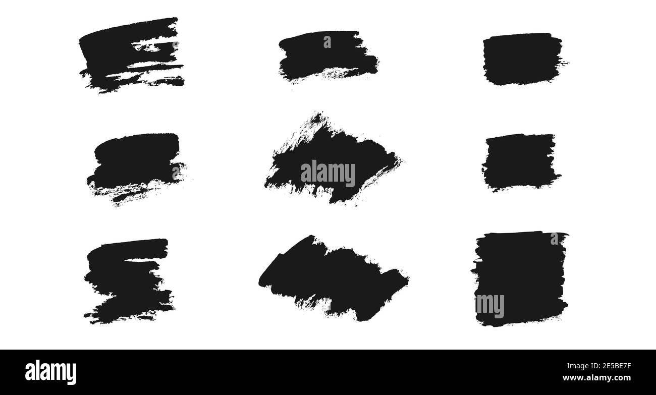 Brush strokes text boxes. Vector grunge brush textures. Collection of ...