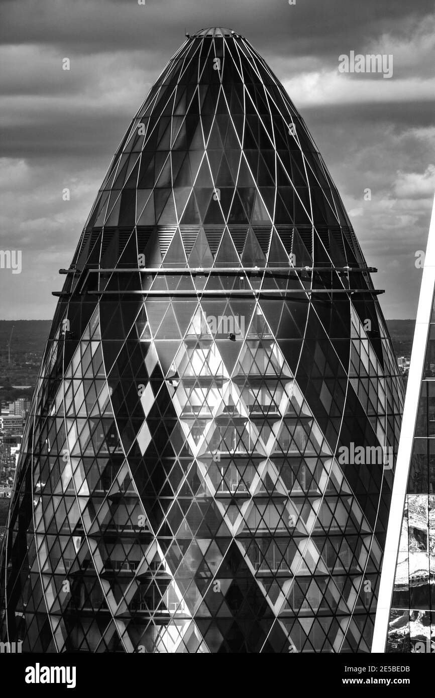 Aerial view gherkin Black and White Stock Photos & Images - Alamy