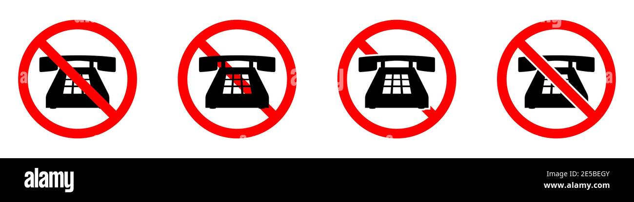 Stop phone sign. No phone. No phone sign isolated. Forbidden cell phone ...