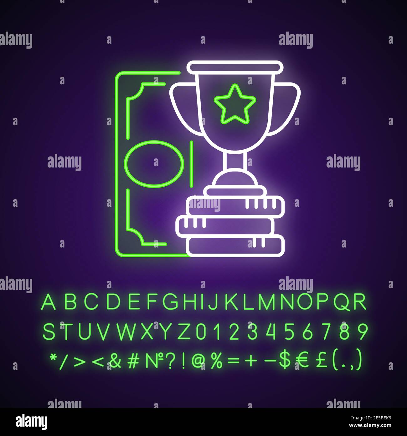 Prize neon sign Stock Vector Images - Alamy