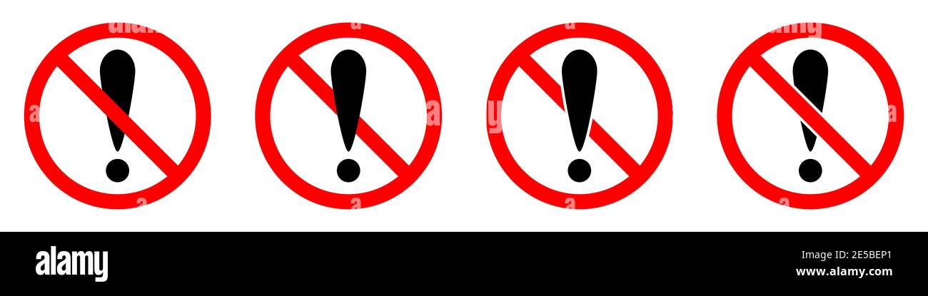 No exclamation mark. Exclamation mark icons set. Exclamation mark is ...