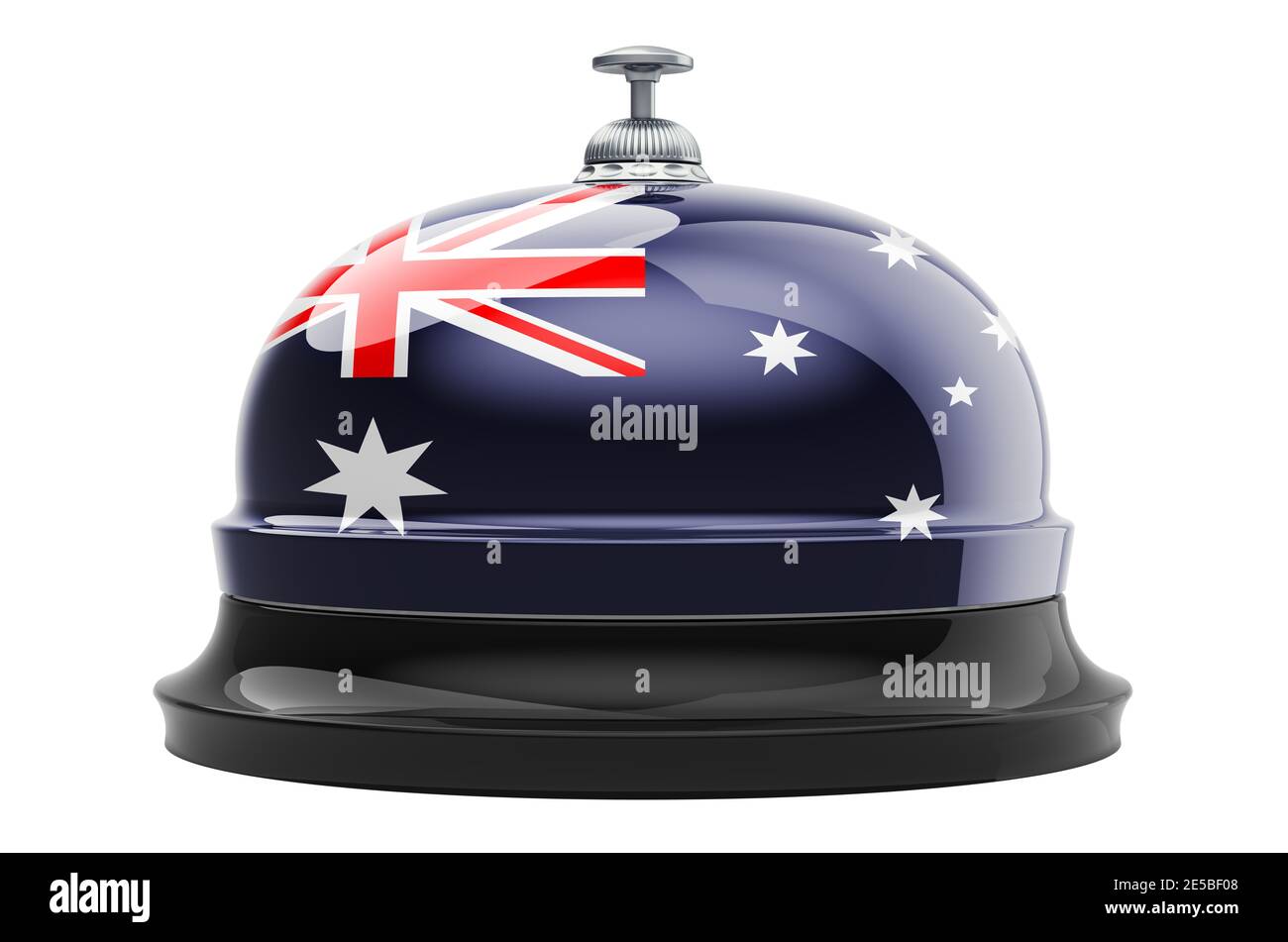 Reception bell with Australian flag, 3D rendering isolated on white ...