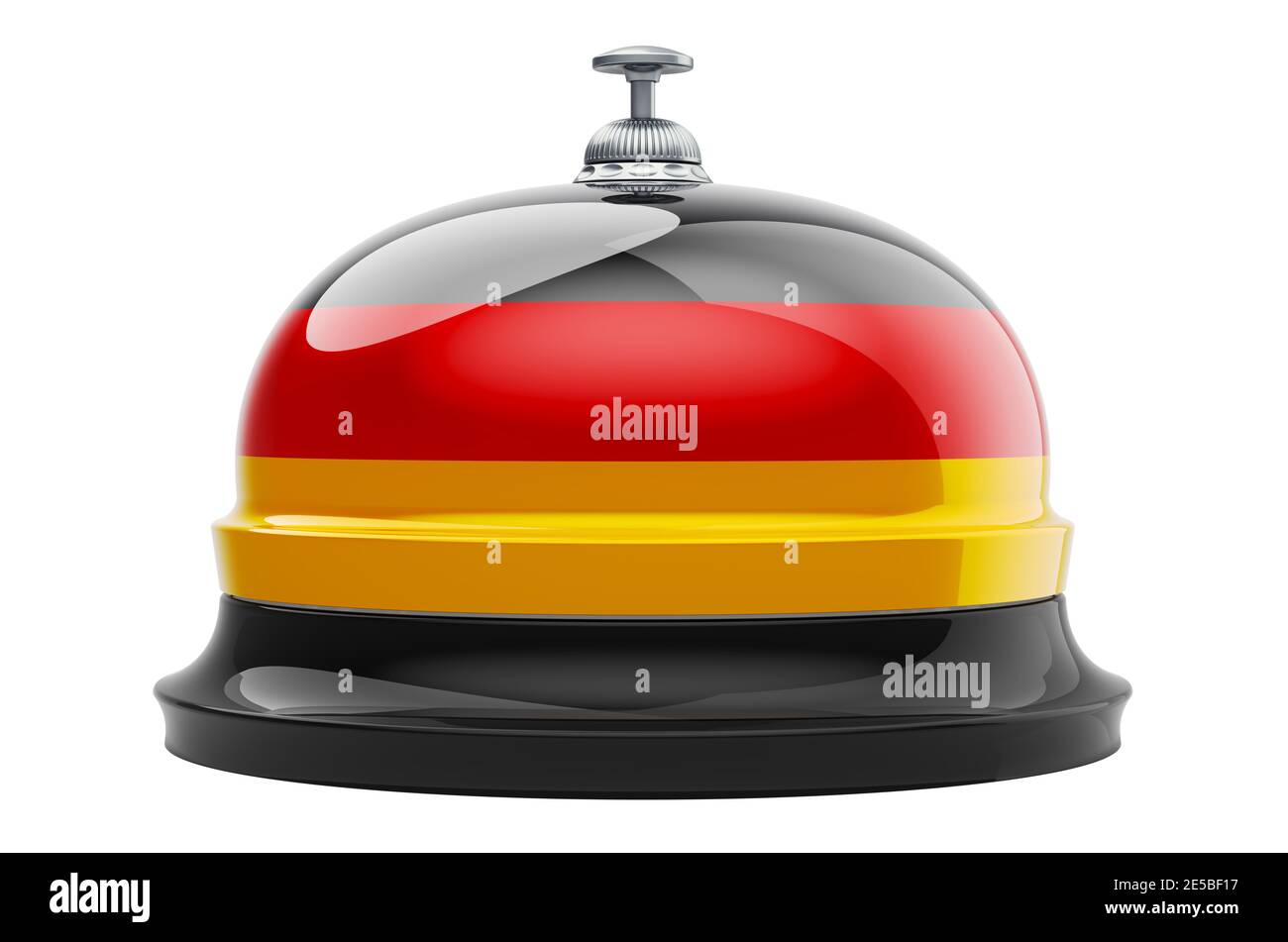 Reception bell with German flag, 3D rendering isolated on white ...