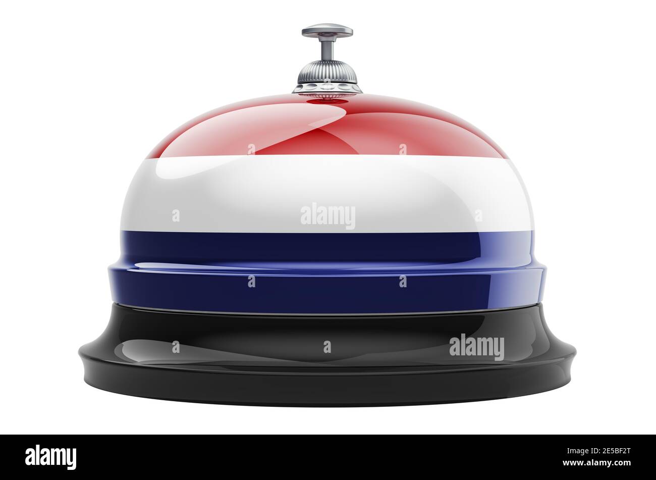 Reception bell with the Netherlands flag, 3D rendering isolated on ...