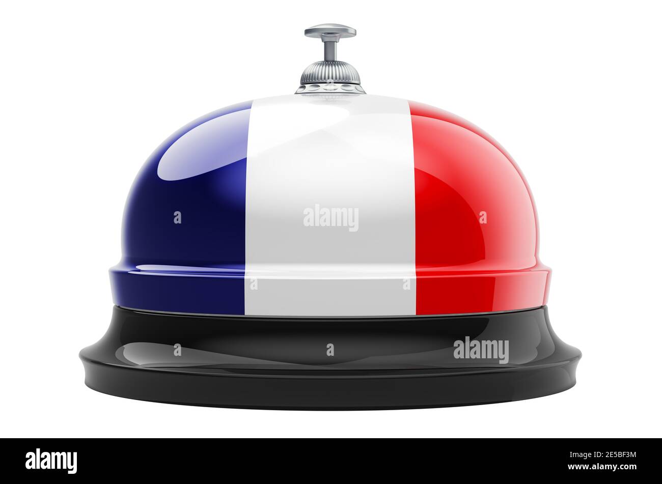 Reception bell with French flag, 3D rendering isolated on white ...