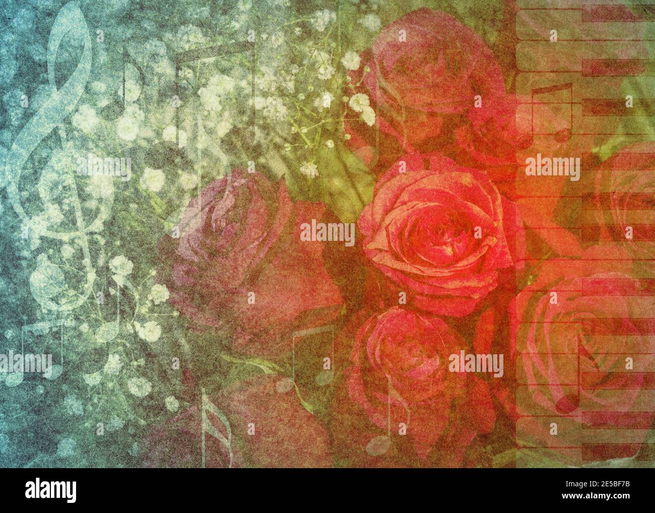 Red roses music notes hi-res stock photography and images - Alamy