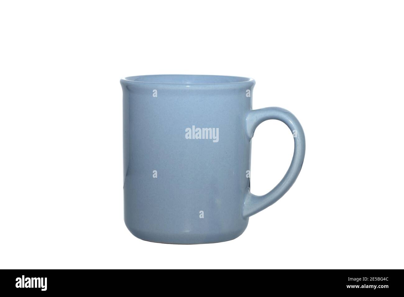 Blue ceramic mug isolated on white background. Copy space for your ...