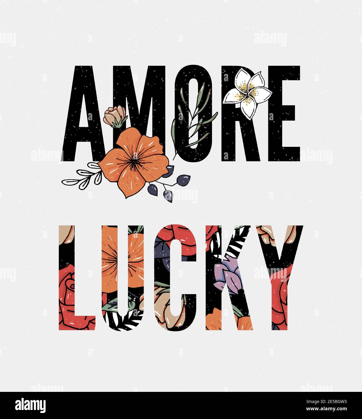 Embroidery for Fashion with Slogan. Hand drawing. T-shirt Print Stock ...