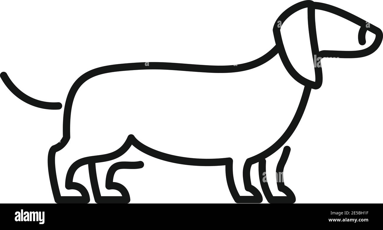 Long dog icon, outline style Stock Vector Image & Art - Alamy
