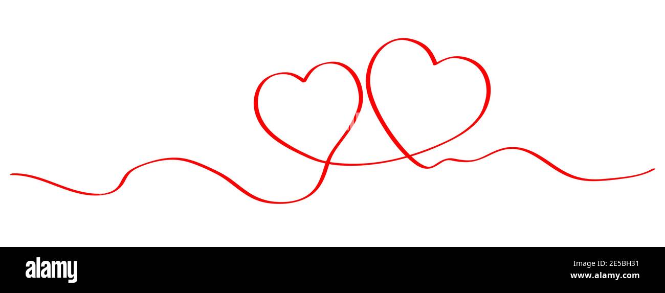 Heart icon. Red heart shape in flat linear design. Love symbol isolated ...