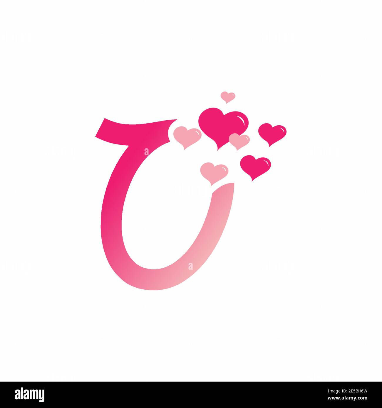 Pink O initial letter with love sign valentine vector design Stock ...