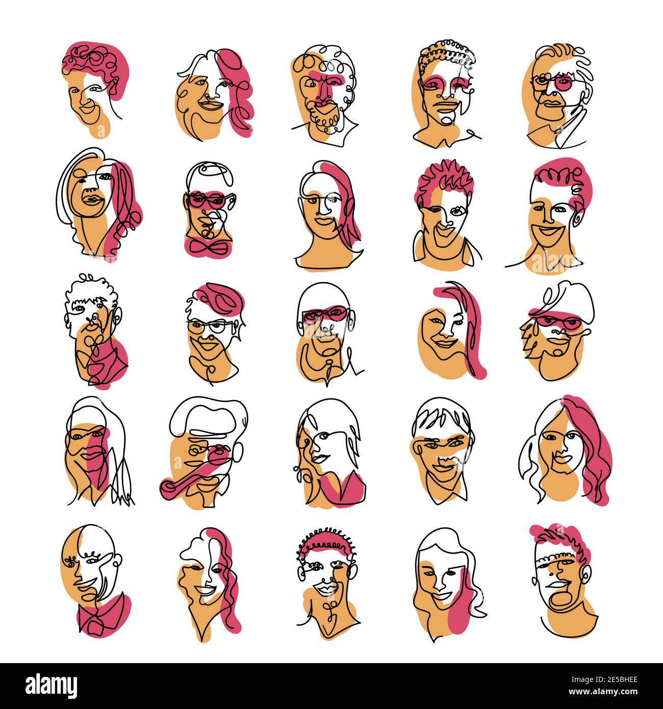 People portraits men women Stock Vector Images - Alamy