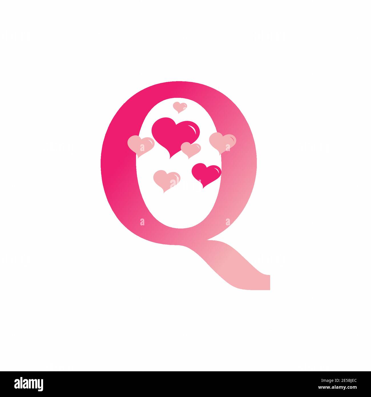 Pink Q Initial Letter With Love Sign Valentine Vector Design Stock Vector Image And Art Alamy