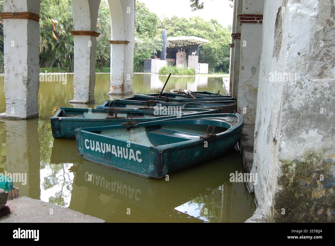 Docked Row boats Jardin Borda, Cuernavaca Mexico Stock Photo - Alamy