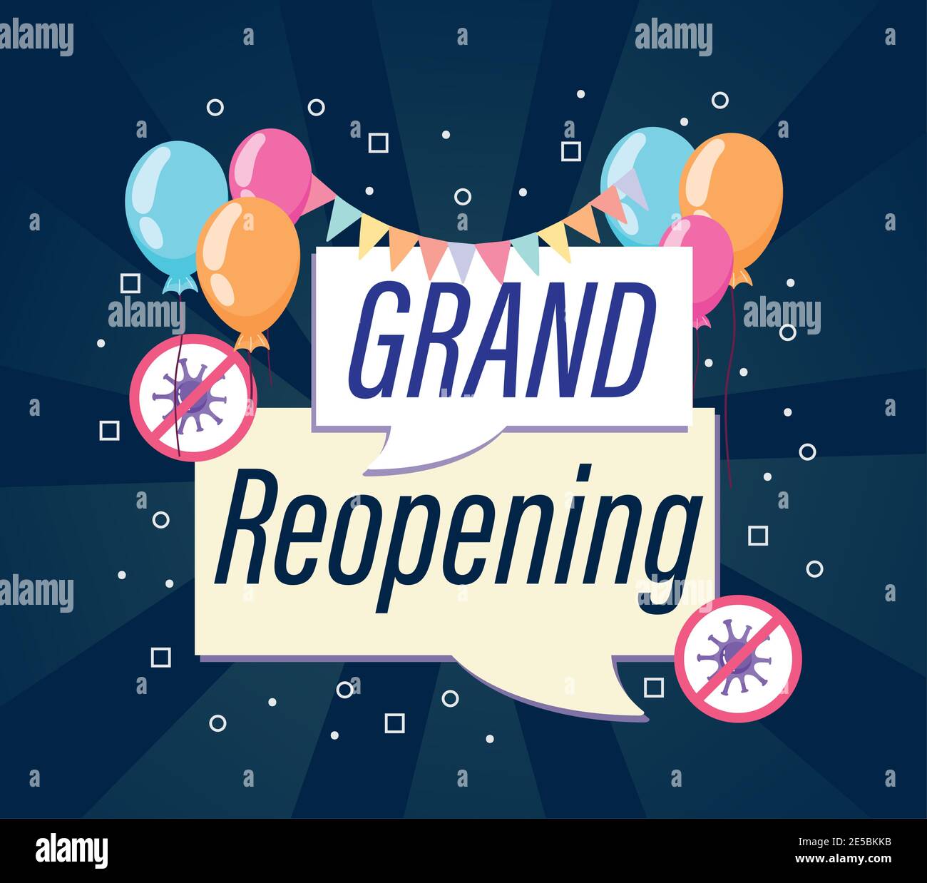 Grand Reopening invitation card message celebration vector illustration ...