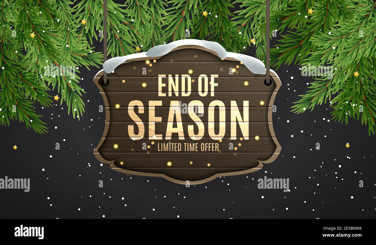 Winter End of Season Sale Background Design. Template for advertising ...