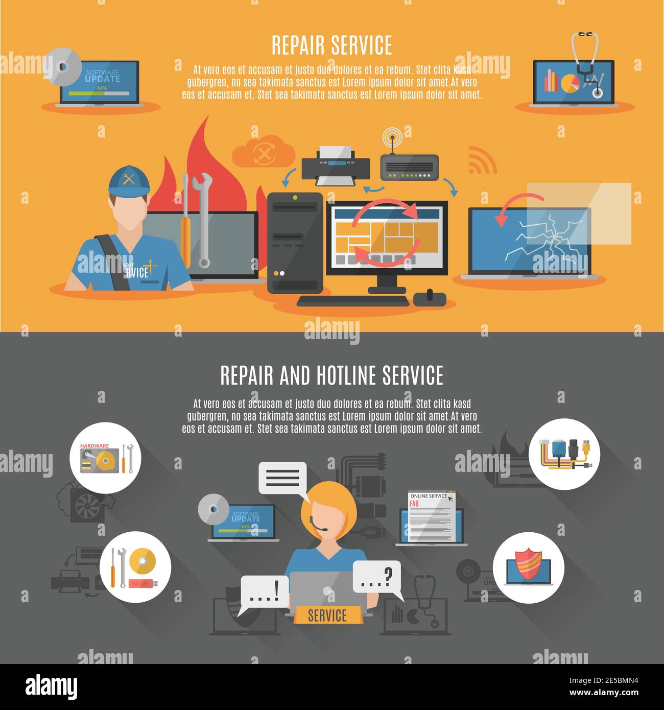 Hotline computer repair and maintaining online service company operator ...