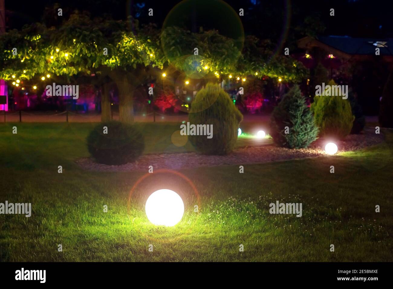 illumination park light glare garden with electric ground ball lantern ...