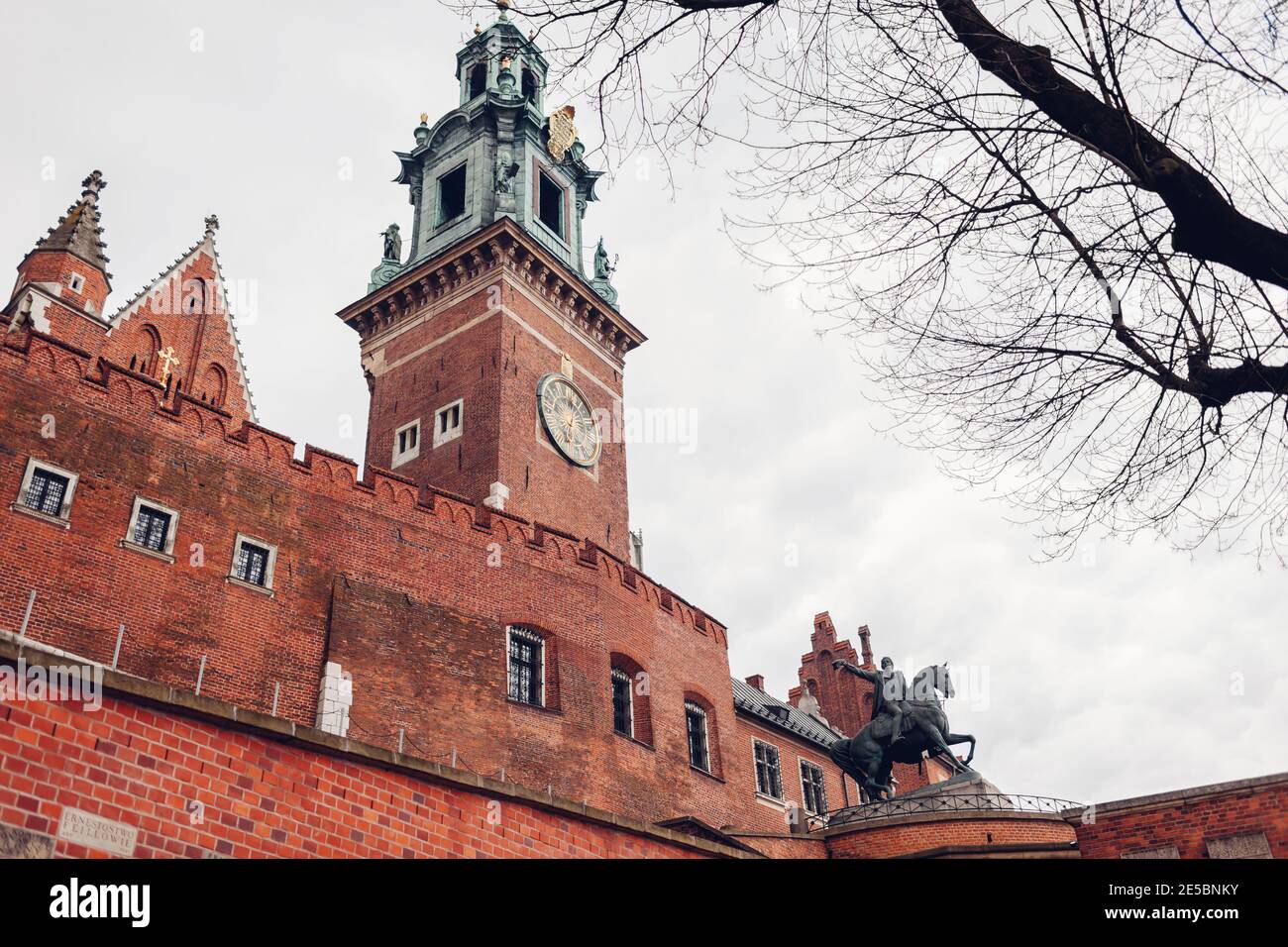 Clock Tower and Kosciuszko Monument, Wawel Hill, Krakow, Poland. Krakow ...