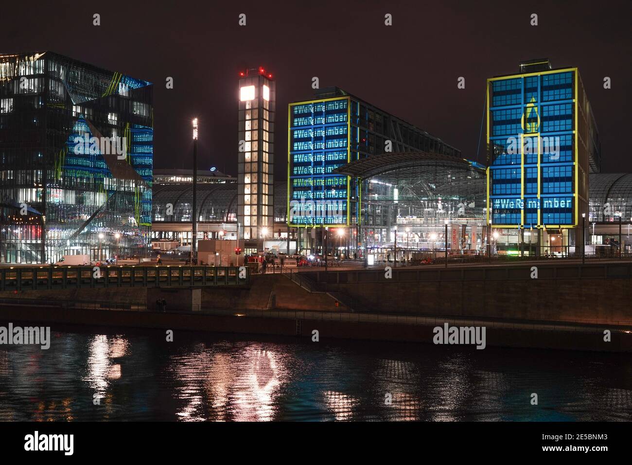 Berlin, Germany. 27th Jan, 2021. The hashtag #WeRemember and a candle ...