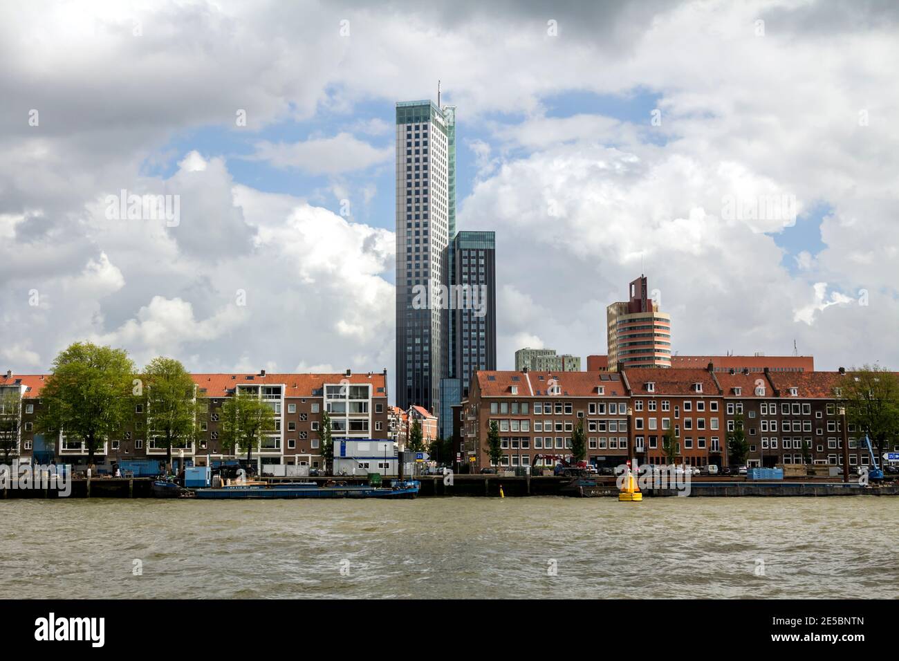 the river Nieuwe Maas, river island Noordereiland with its pre-war ...