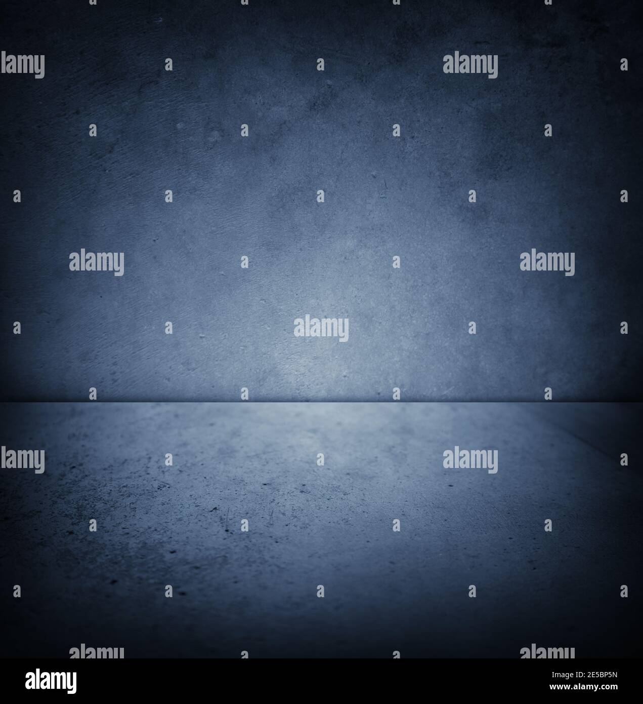 Empty blue floor and blank wall Stock Photo - Alamy