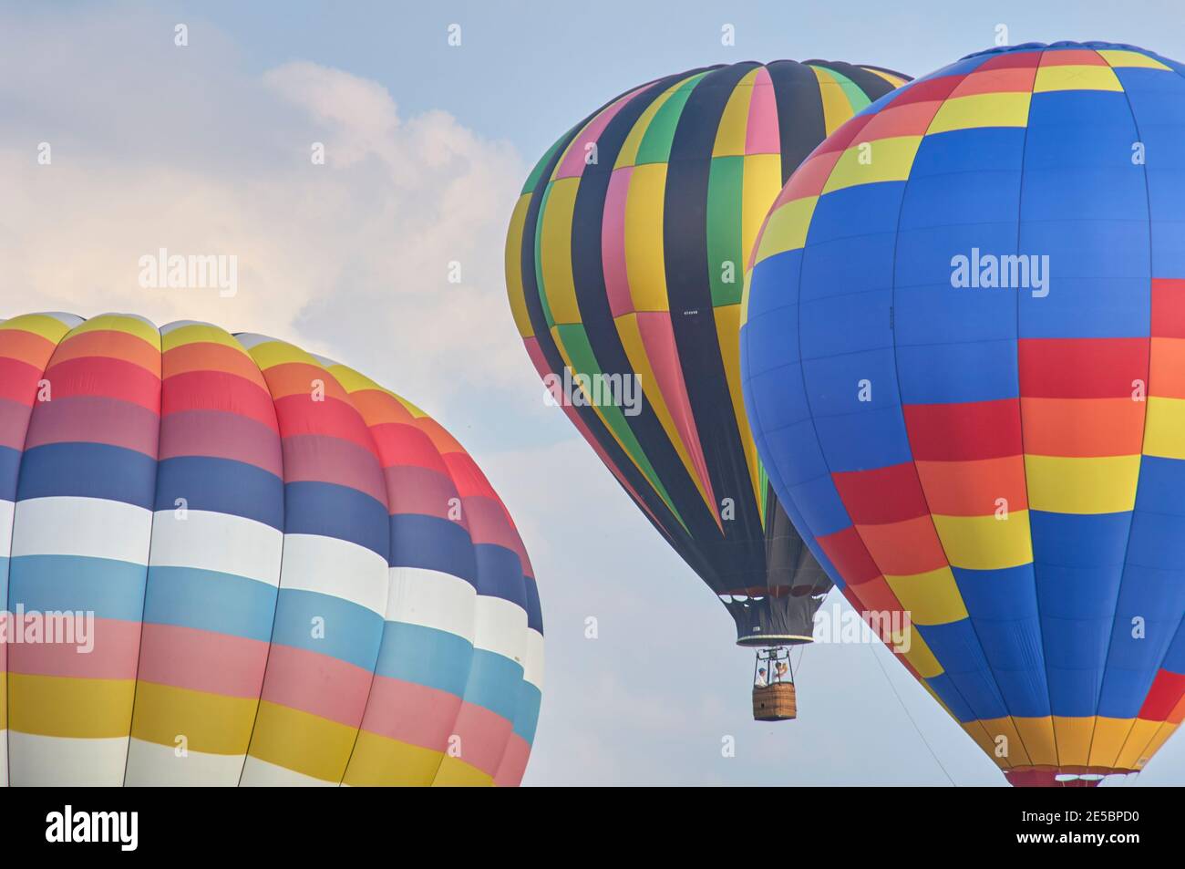 three Hot Air Balloons in flight Stock Photo - Alamy