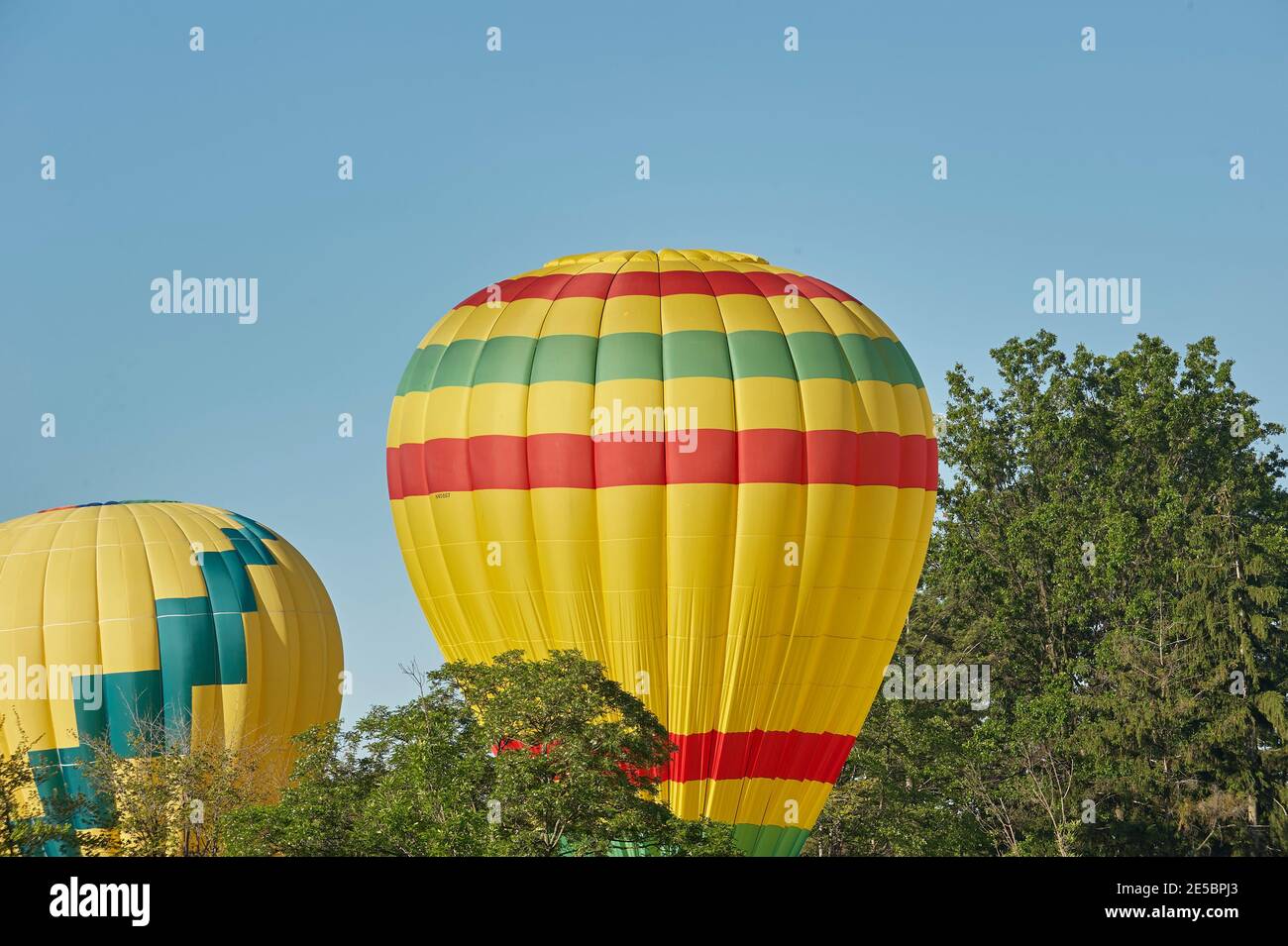 Hot Air Balloons lifting off Stock Photo - Alamy
