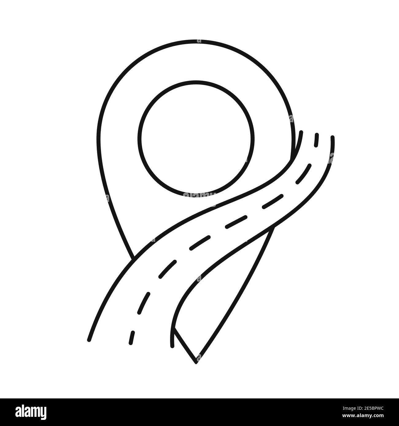 Location map icon with road icon. Vector illustration. Travel ...