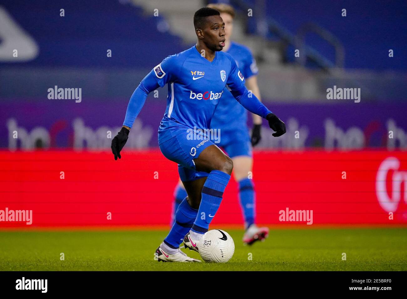GENK, BELGIUM - JANUARY 27: Carlos Cuesta of KRC Genk during the Pro ...