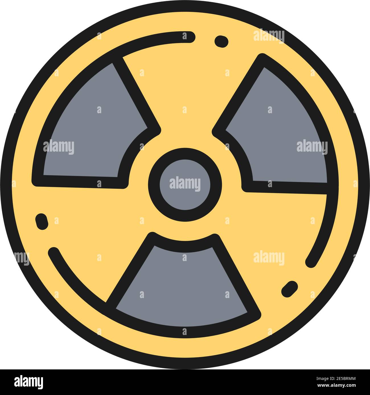 Radioactive warning sign, radiation, nuclear flat color line icon Stock ...