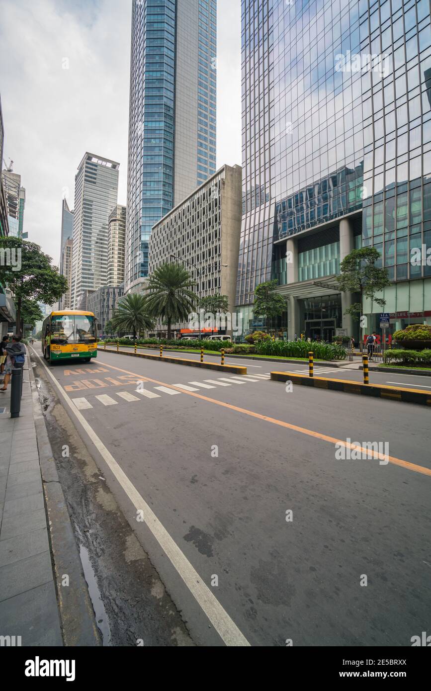 Makati, Metro Manila, Philippines - August 2018: Financial zone with ...