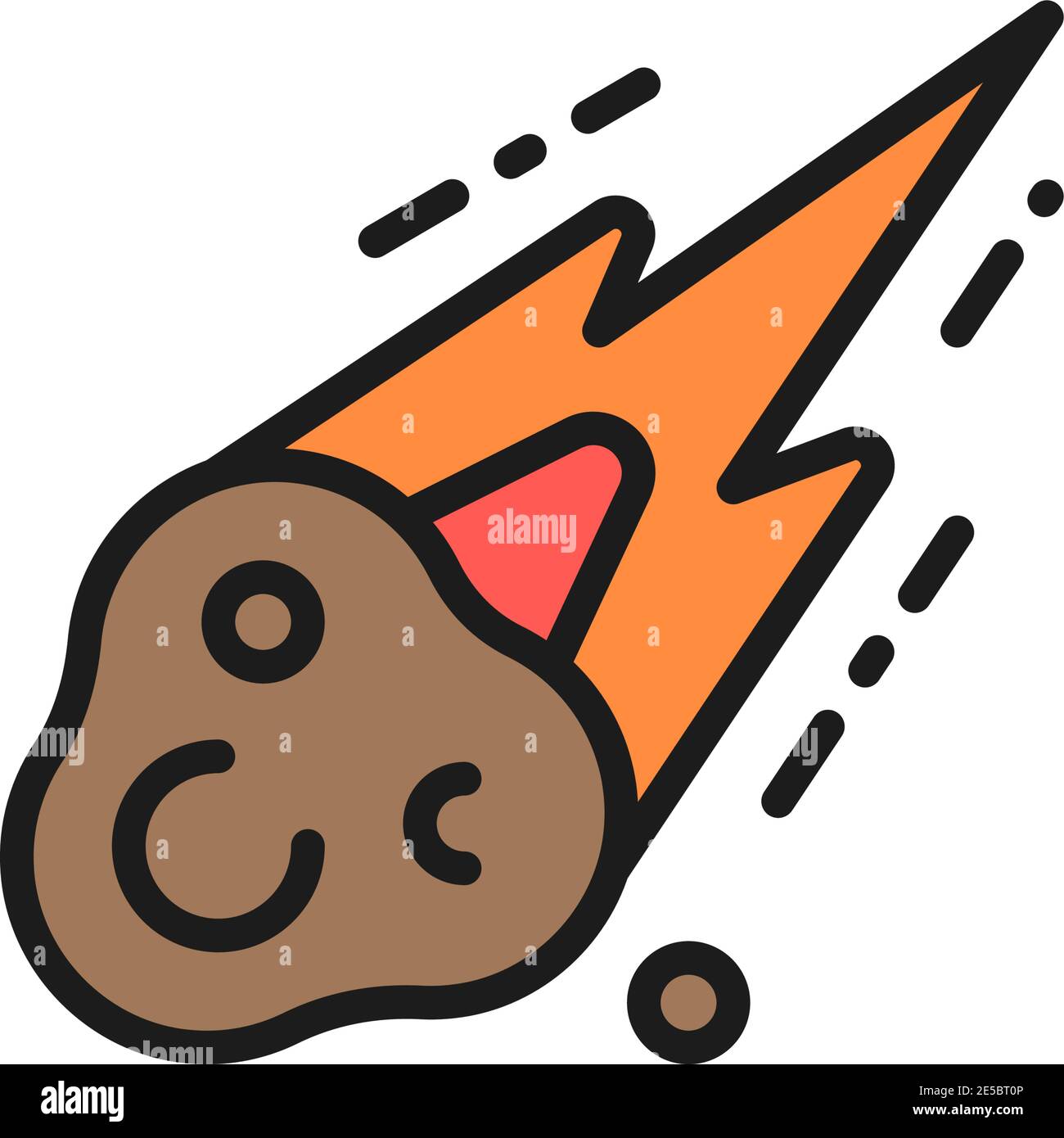 Vector meteorite, meteor rain fall flat color line icon Stock Vector Image & Art - Alamy