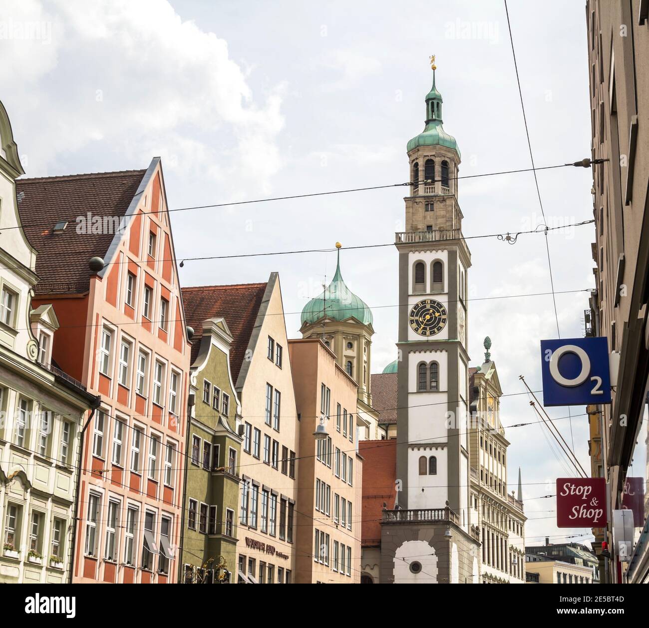 Augsburg cityscape with Perlach Tower (Perlachturm) Augsburg, Swabia ...