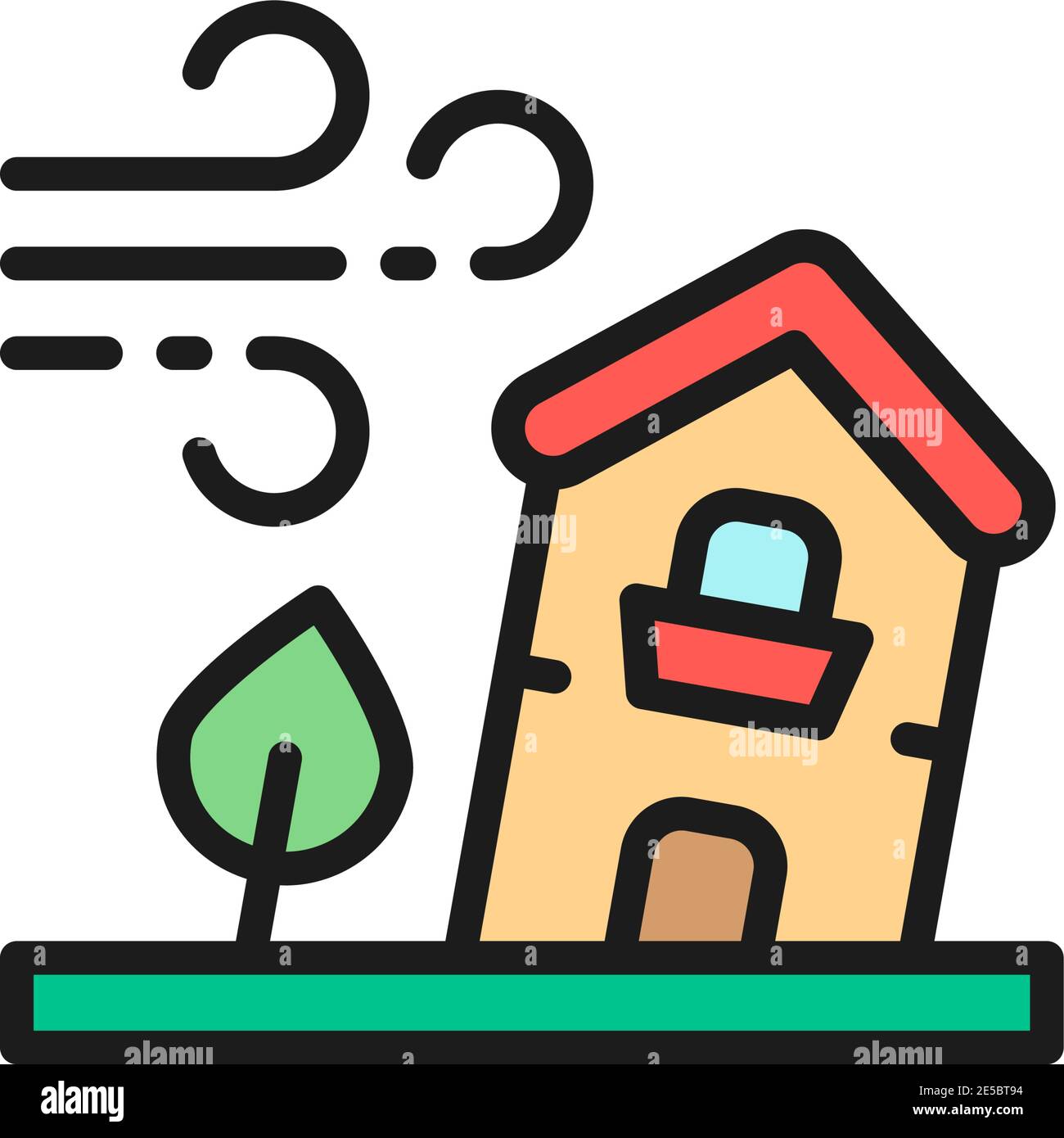 Tornado damage tree power line Cut Out Stock Images & Pictures - Alamy