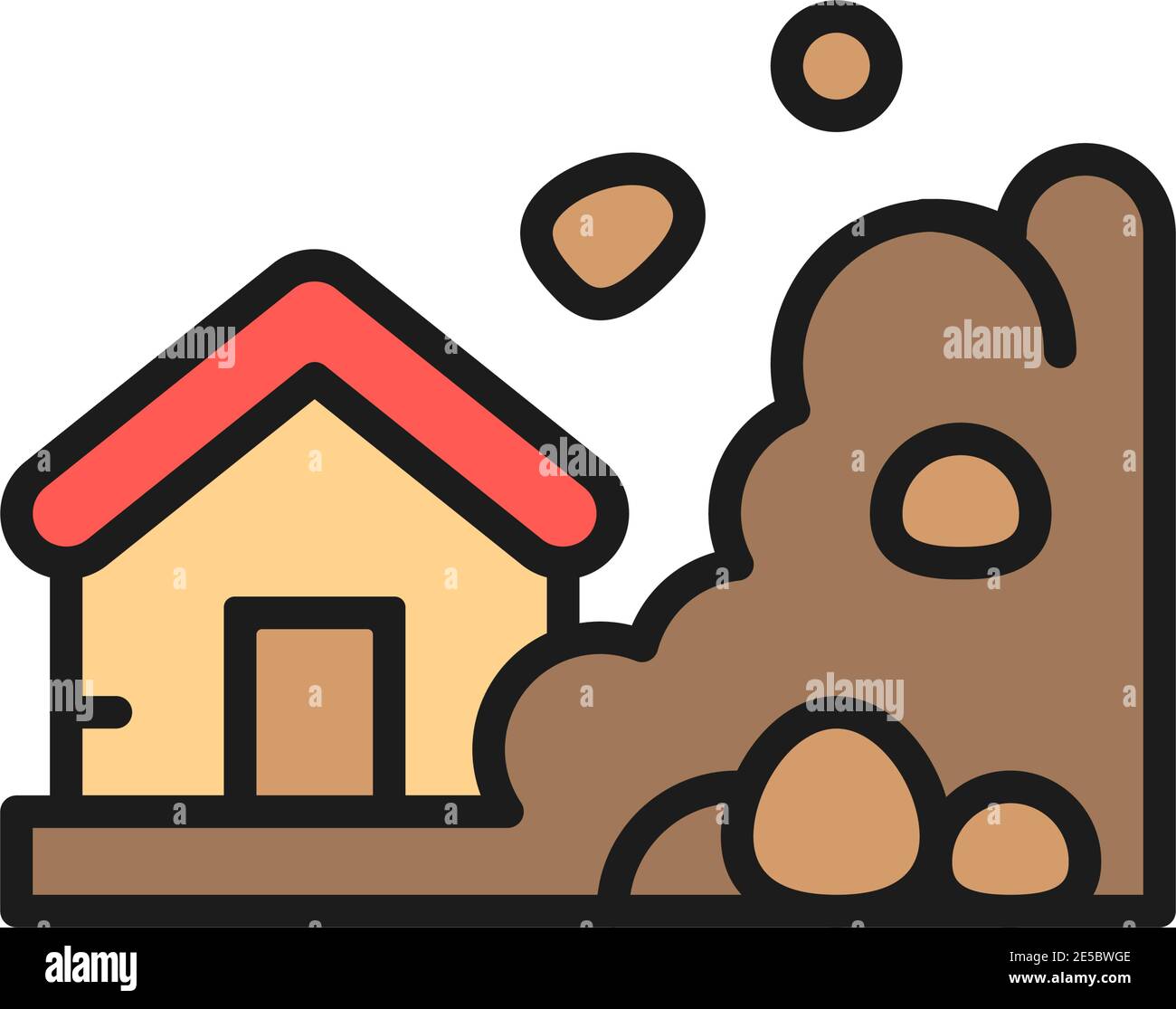 Cliff rock fall warning sign Stock Vector Images - Alamy