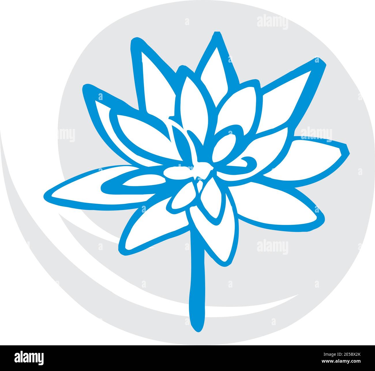 Nature Icon Lotus Flower Silhouette on Circle Background for Logo ...