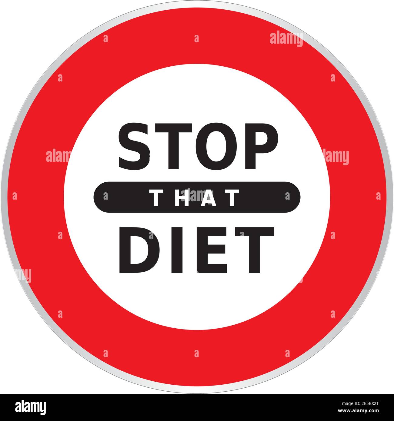 Stop that Diet Sign Illustration Red and White Colors English Stock ...