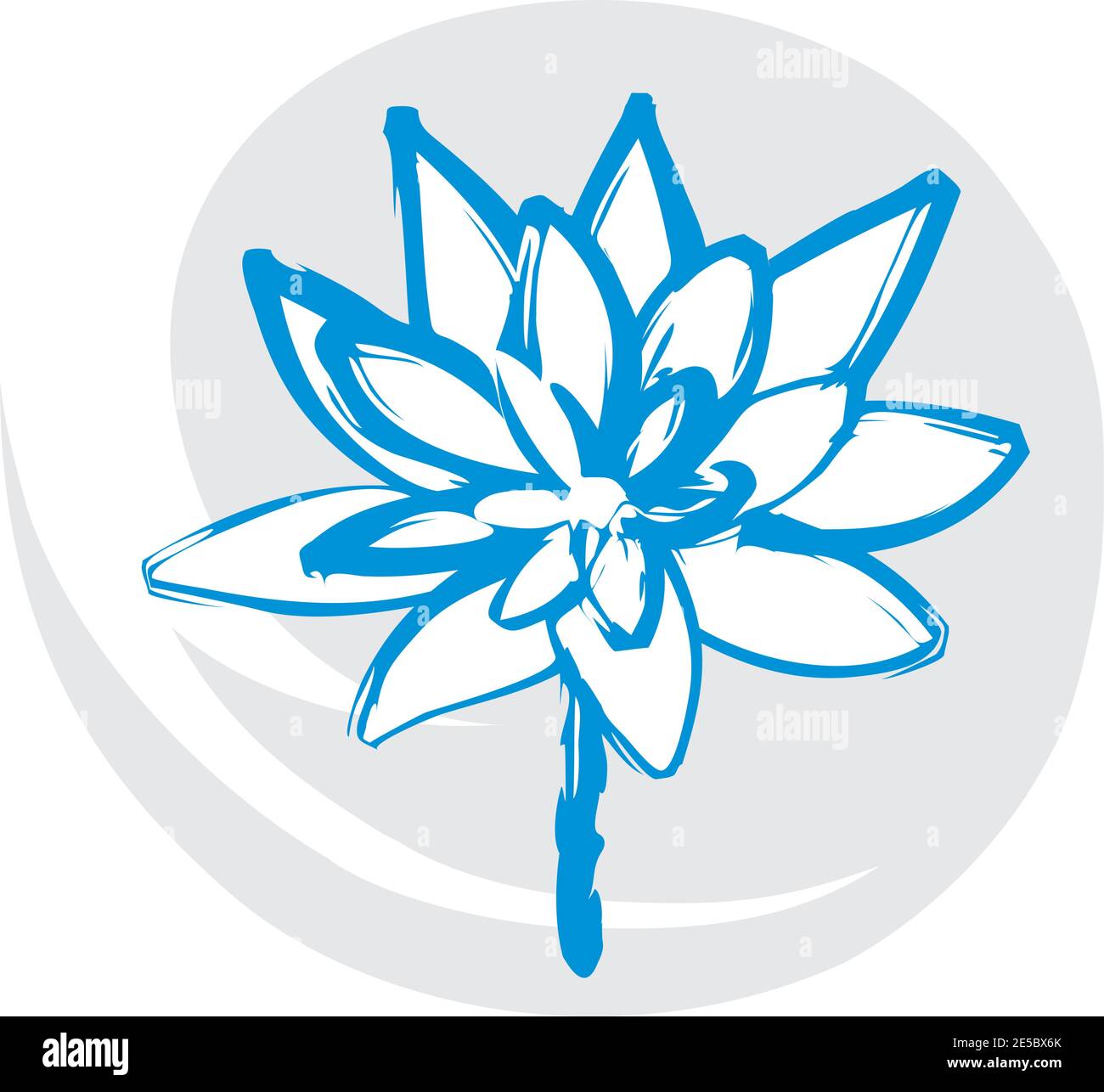Nature Icon Lotus Flower Silhouette on Circle Background for Logo ...