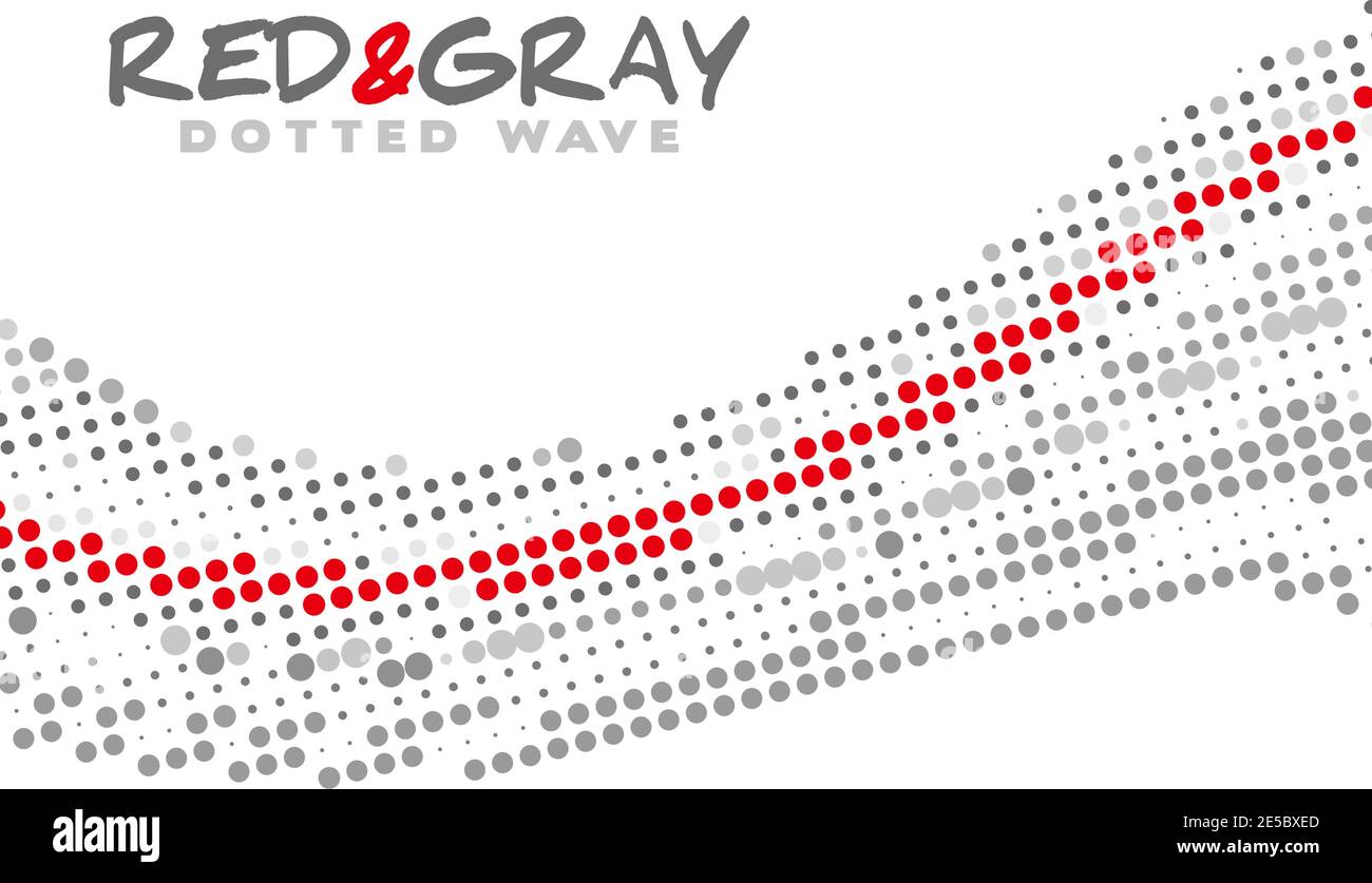 Simple abstract red and gray dotted wave on white. Vector graphic ... Simple abstract red and gray dotted wave on white. Vector graphic ...