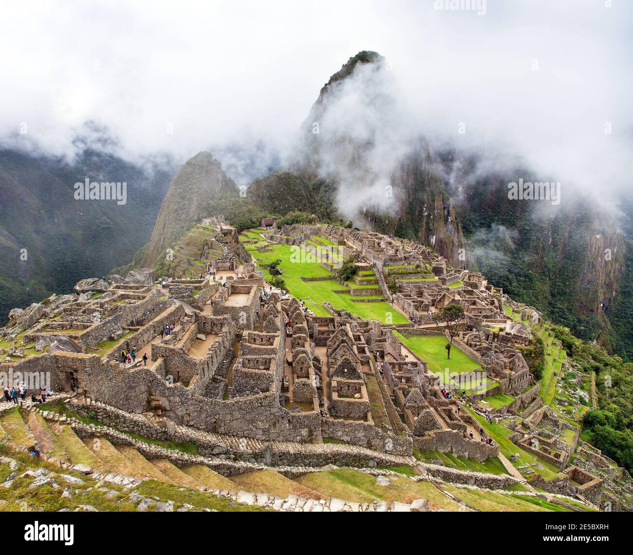 Machu Picchu, panoramic view of peruvian incan town, unesco world ...
