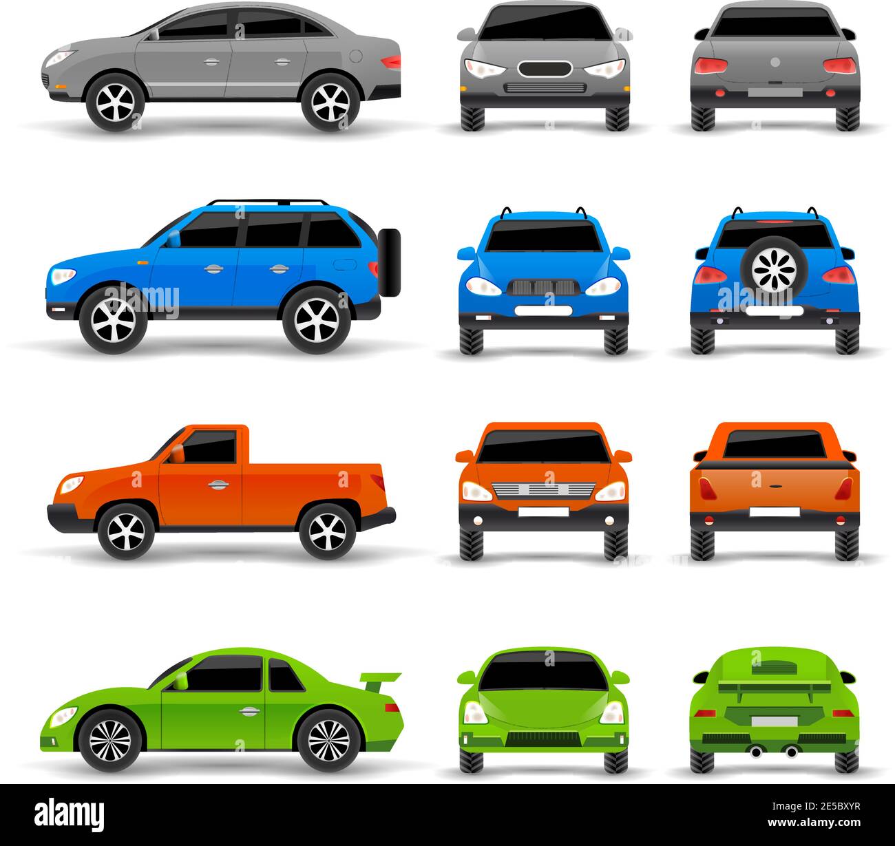 Side and frontal view Stock Vector Images - Alamy