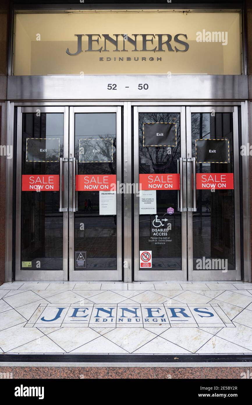 Exterior view of Jenners department store on Princes Street in ...